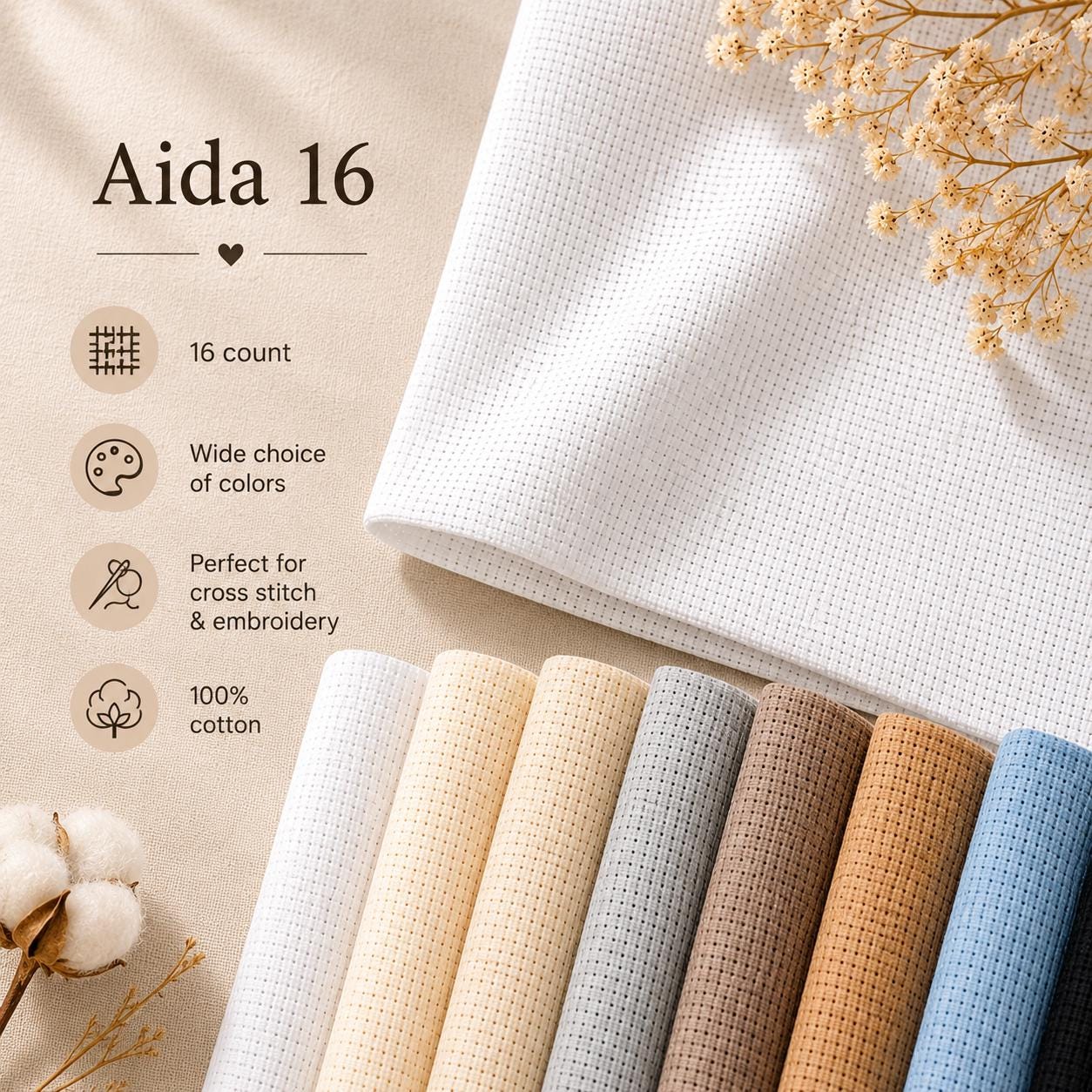 AIDA 16 Count Cross Stitch Fabric 8