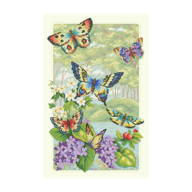 Butterfly Forest Cross Stitch Pattern PDF Digital Pattern Modern Decor ...