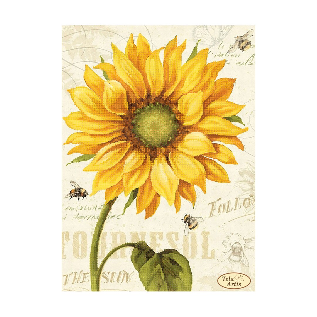 Sunflower Bead Embroidery Kit Needlework Kit Floral Beadwork Hand ...