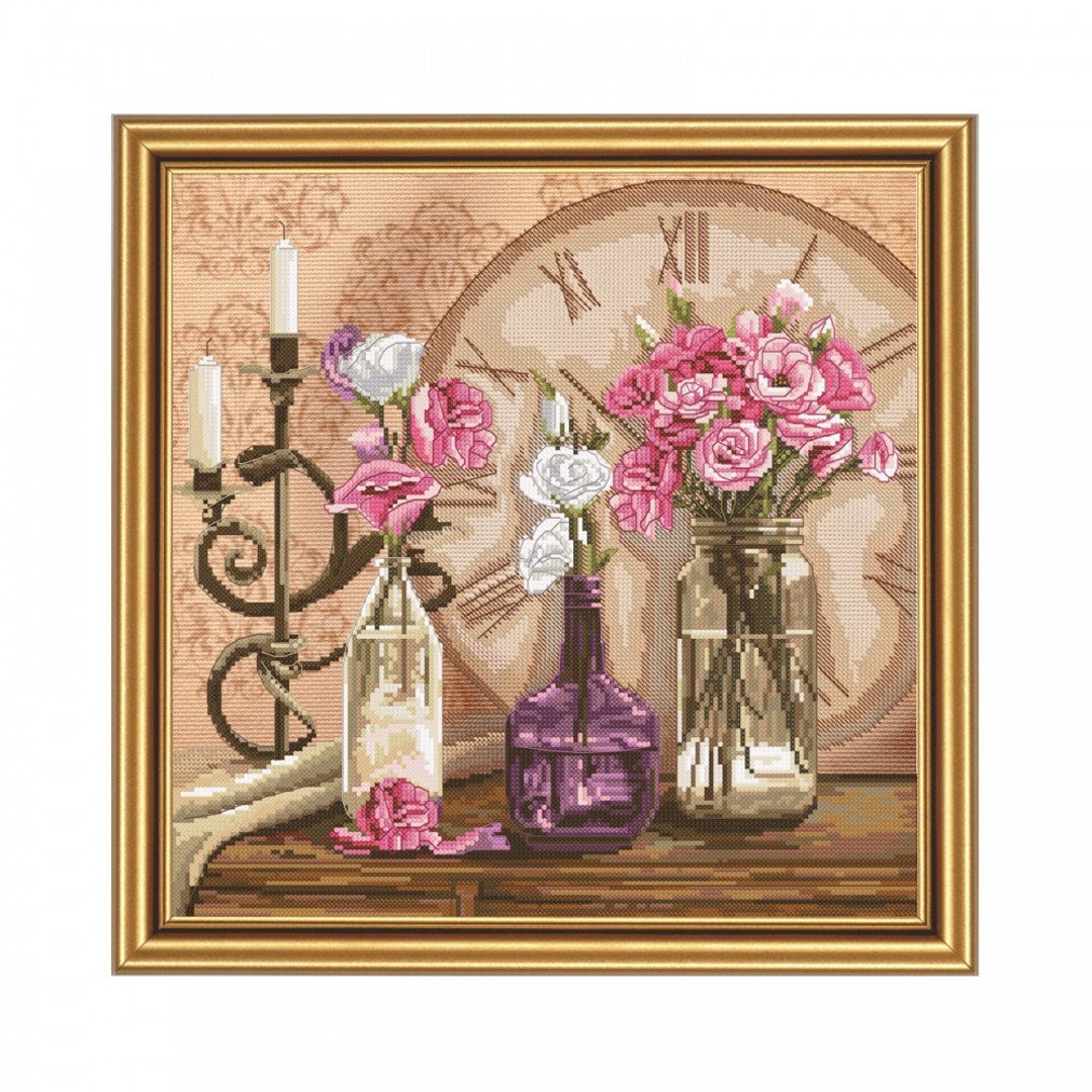 Cross Stitch Kit Time Flowers Red Flowers Wildflowers Counted Cross ...