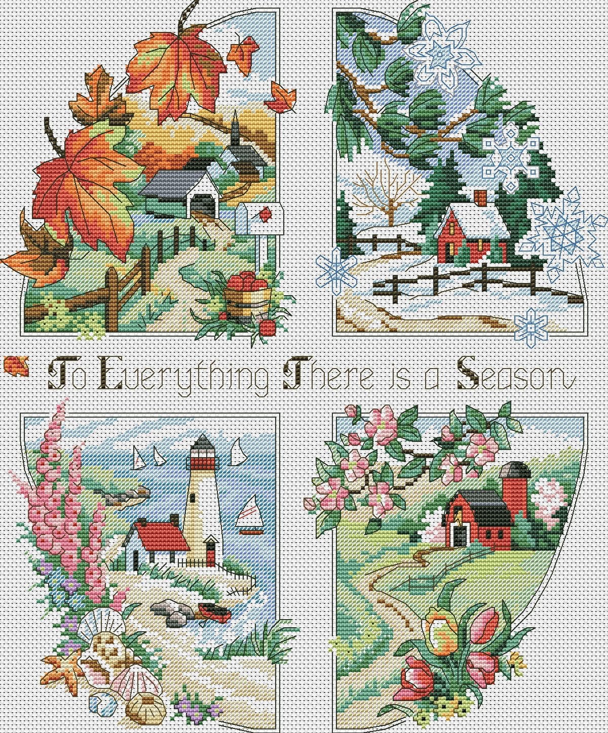 A Season for Everything Counted Cross Stitch Pattern Landscape Pattern ...