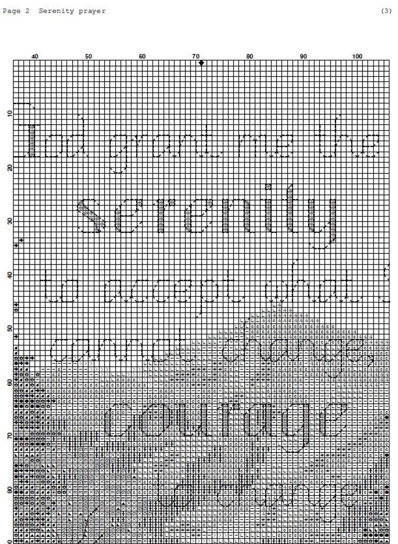 Serenity Prayer Cross Stitch Pattern Digital Pattern Modern Etsy