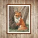 Fox Counted Cross Stitch Pattern Autumn Forest Snow Modern Embroidery ...
