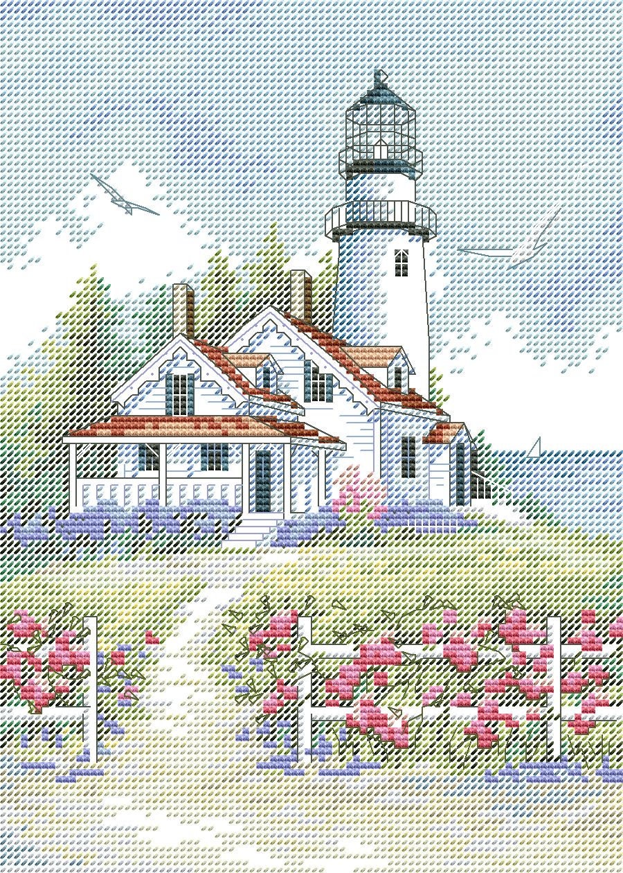 Scenic Lighthouse Counted Cross Stitch Pattern Digital Pattern - Etsy