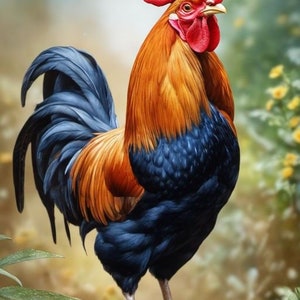 Roosters Cross Stitch Pattern Colorful Rooster Beautiful Rooster Birds ...