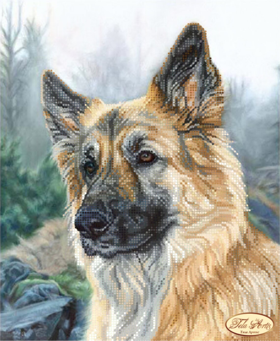 Bead Embroidery Kit Shepherd Dog Needlework Kit Animal Beadwork Hand ...