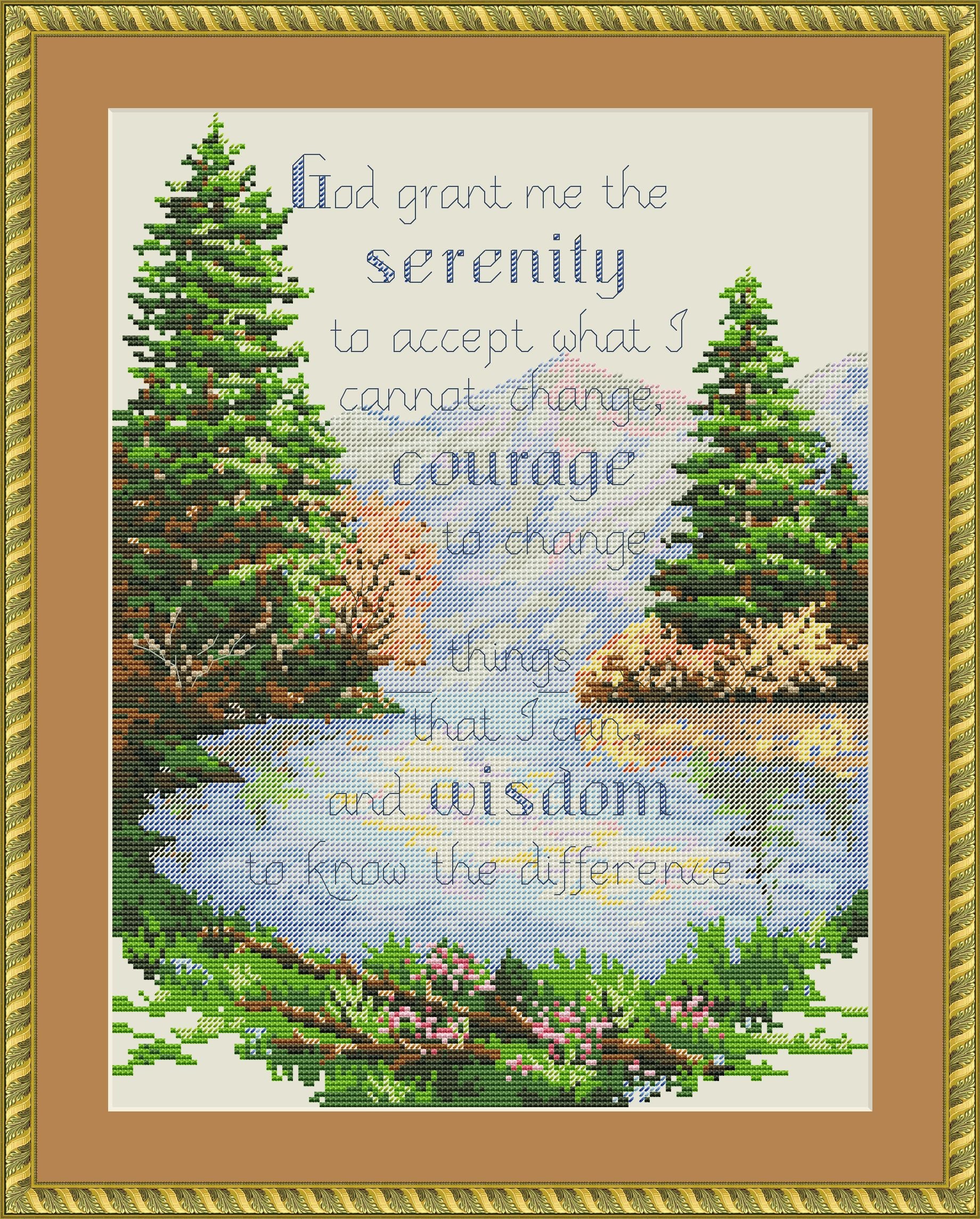 Serenity Prayer Cross Stitch Pattern Digital Pattern Modern | Etsy