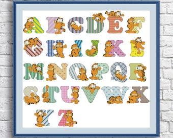 Garfield Alphabet Cross Stitch - Etsy