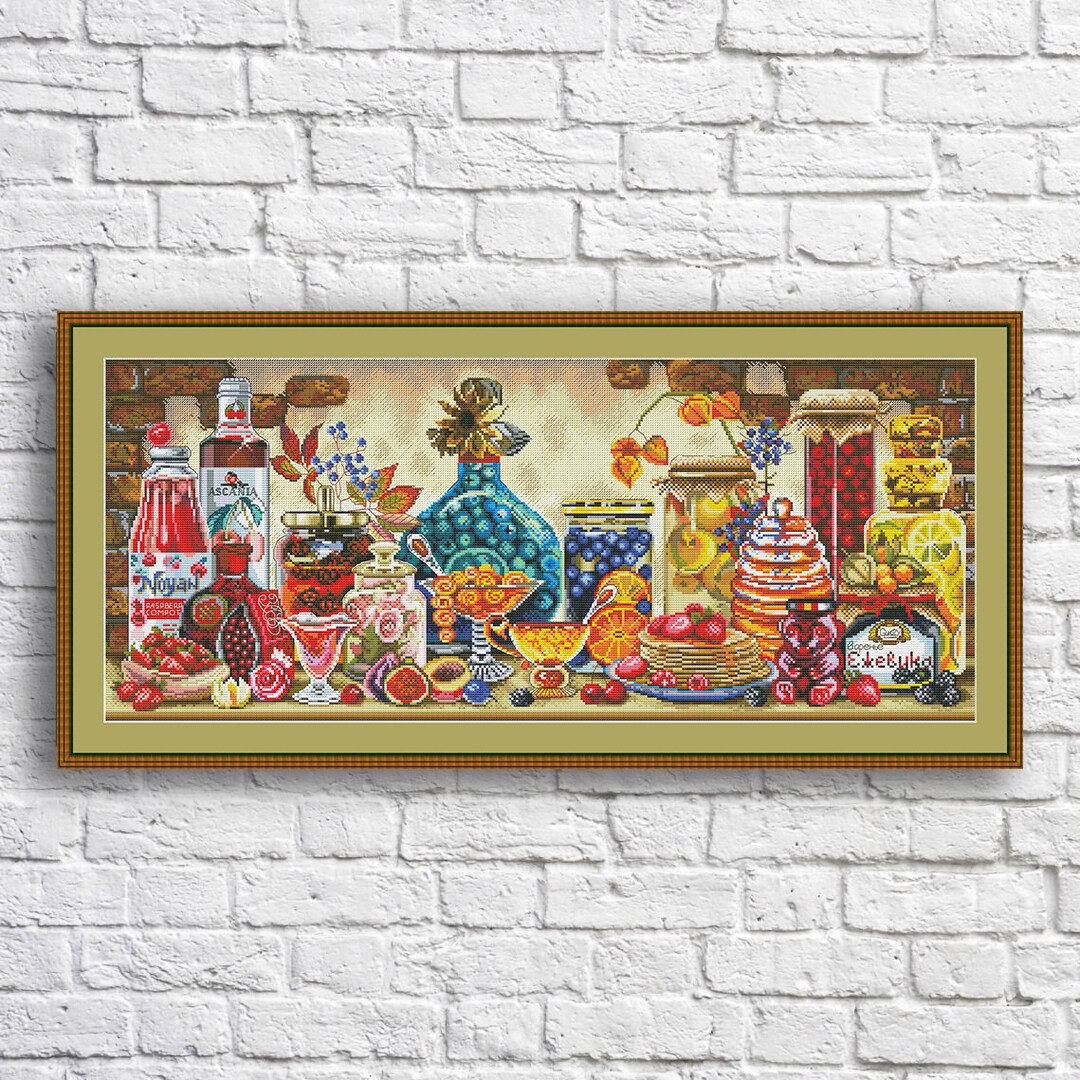 Taste of Summer Cross Stitch Pattern Kitchen Decor Hand Embroidery ...