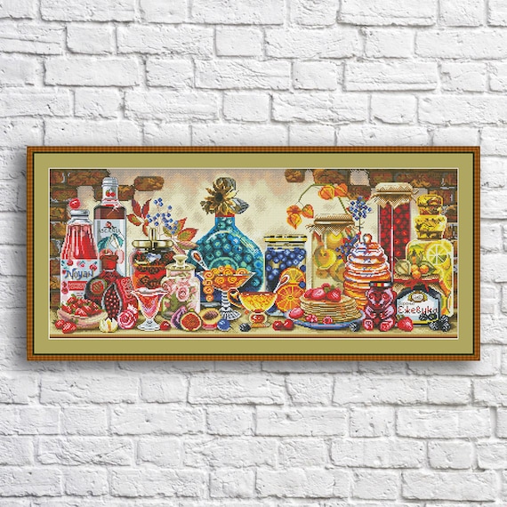 Taste of Summer Cross Stitch Pattern Kitchen Decor Hand | Etsy