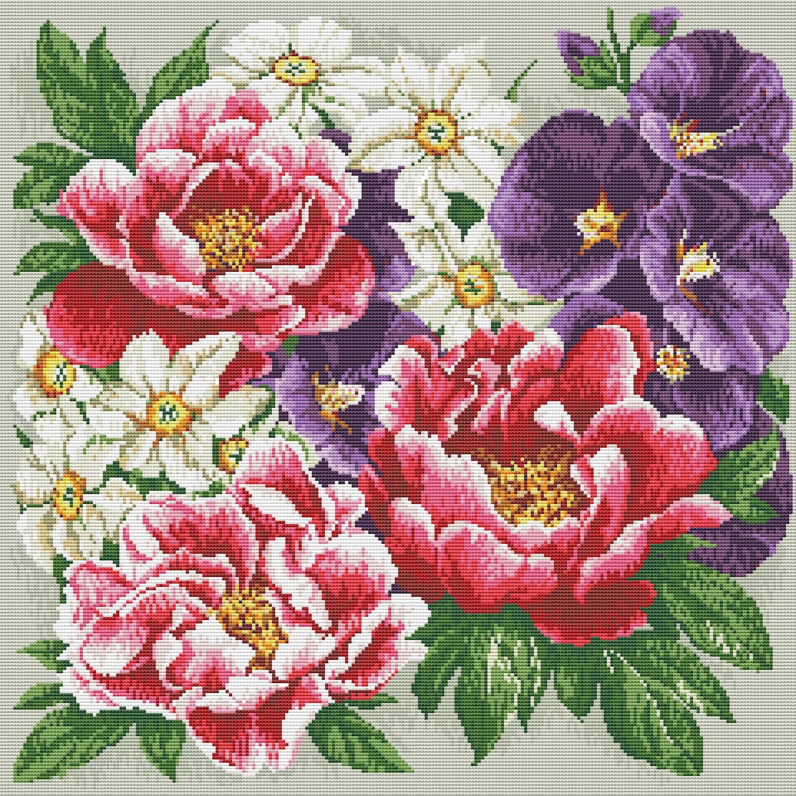 Garden Flowers Cross Stitch Pattern Floral Digital Pattern - Etsy