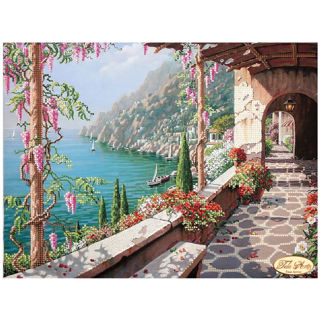 Bead Embroidery Kit Sun Terrace Sea Landscape DIY Needlework Kit ...
