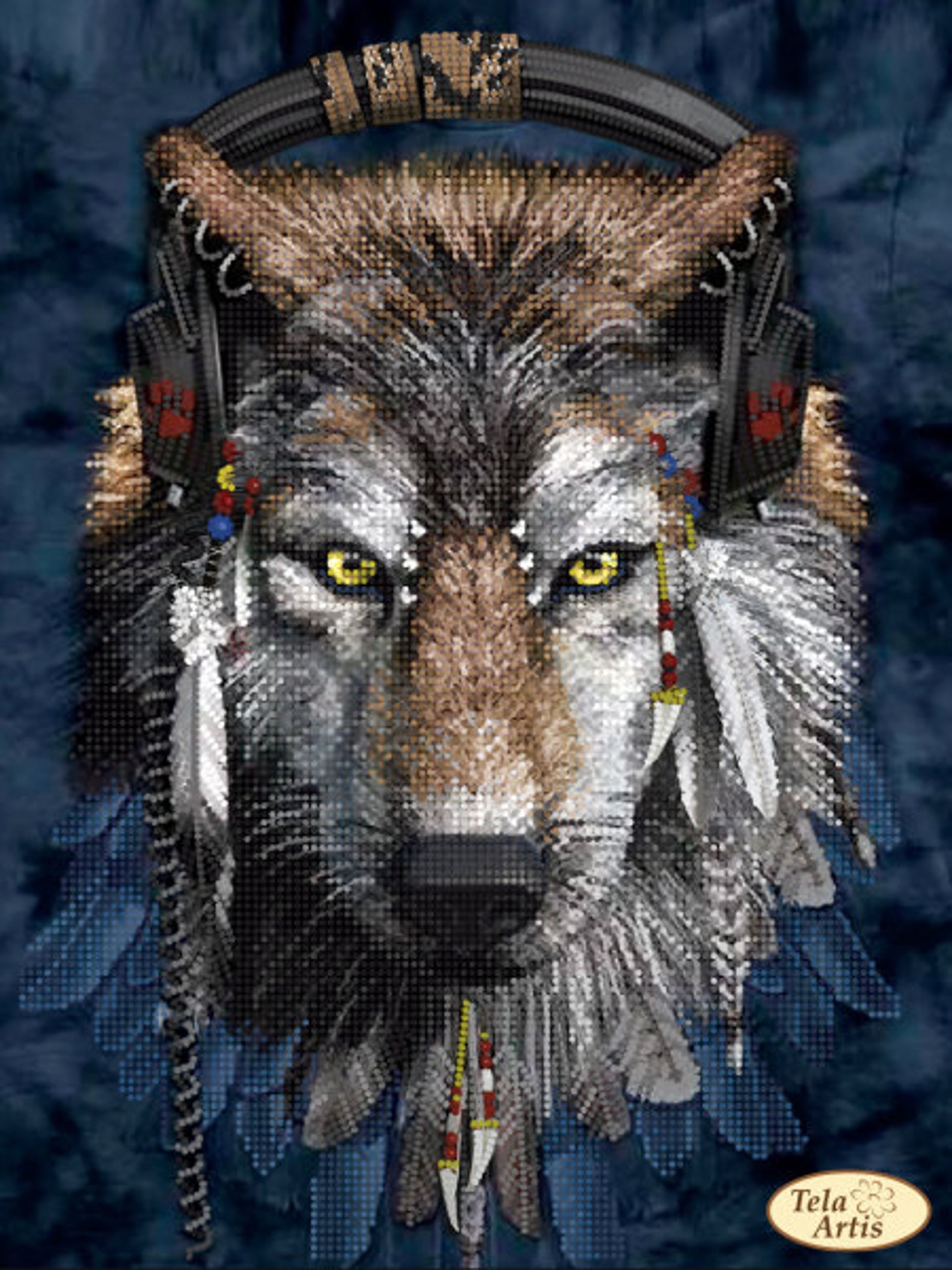 Bead Embroidery Kit Wolf Needlework Kit Beadwork Hand - Etsy