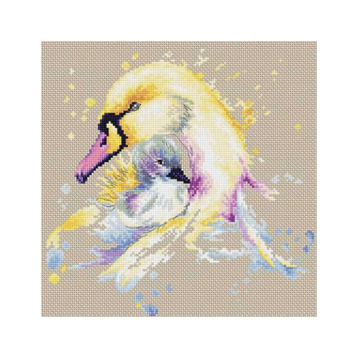 Two Swans Counted Cross Stitch Kit Swans Counted Cross Stitch | Etsy