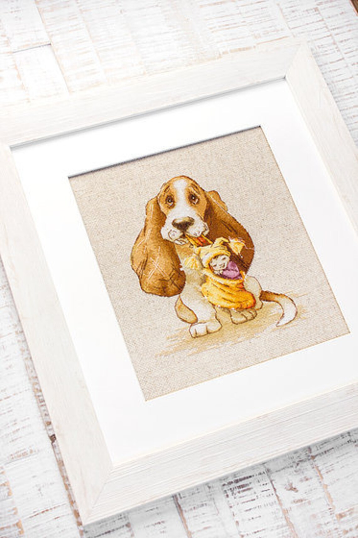 Dog Basset Counted Cross Stitch Kit Lucas Counted Cross Stitch - Etsy