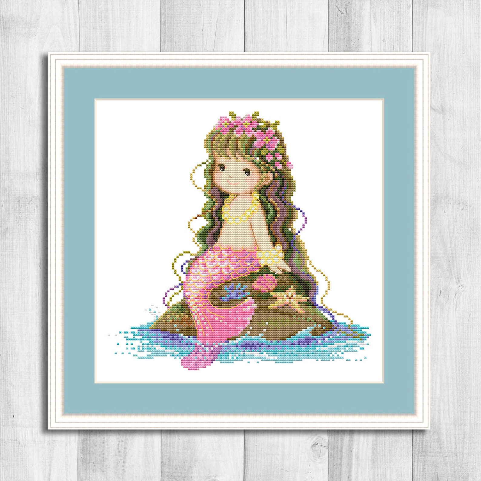 Little Mermaid Cross Stitch Pattern Ocean Princess Digital - Etsy
