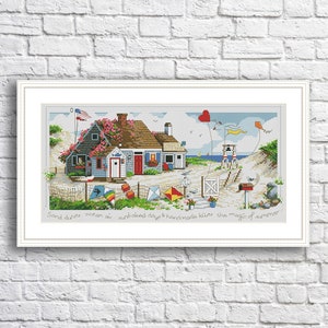 The Magic of Summer Cross Stitch Pattern Modern Home Decor Beach ...