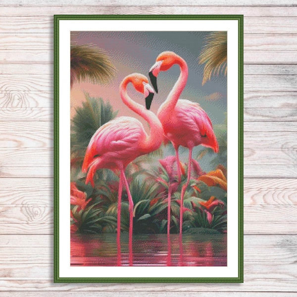 Flamingo Cross Stitch Chart - Etsy