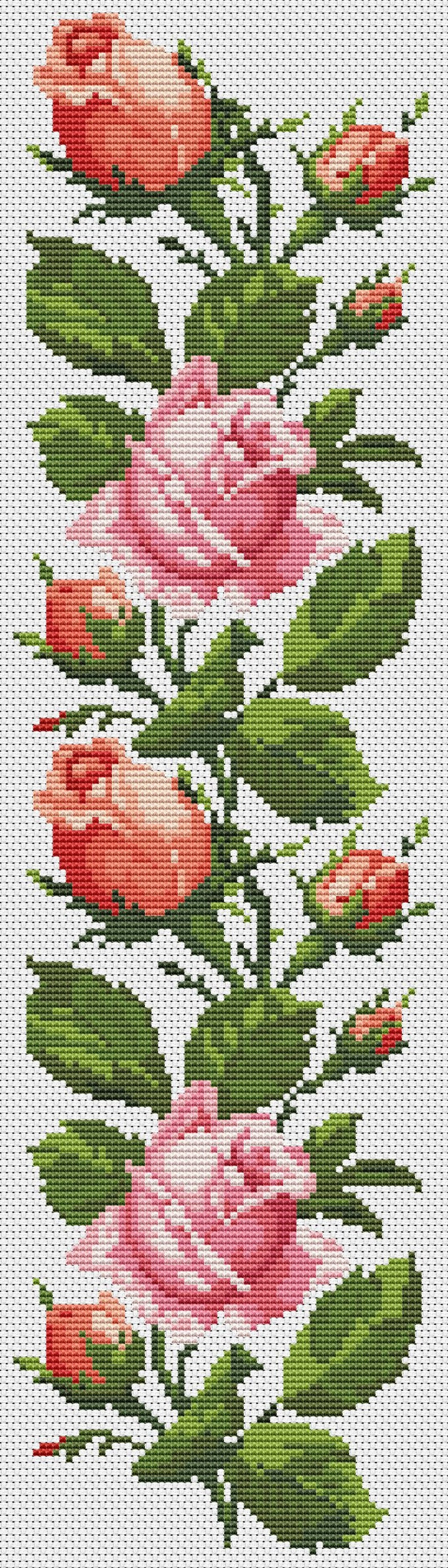 Tablecloth With Pink Roses Cross Stitch Pattern Kitchen Table - Etsy
