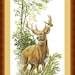 Deer Counted Cross Stitch Pattern Summer Forest Modern Embroidery Hand ...