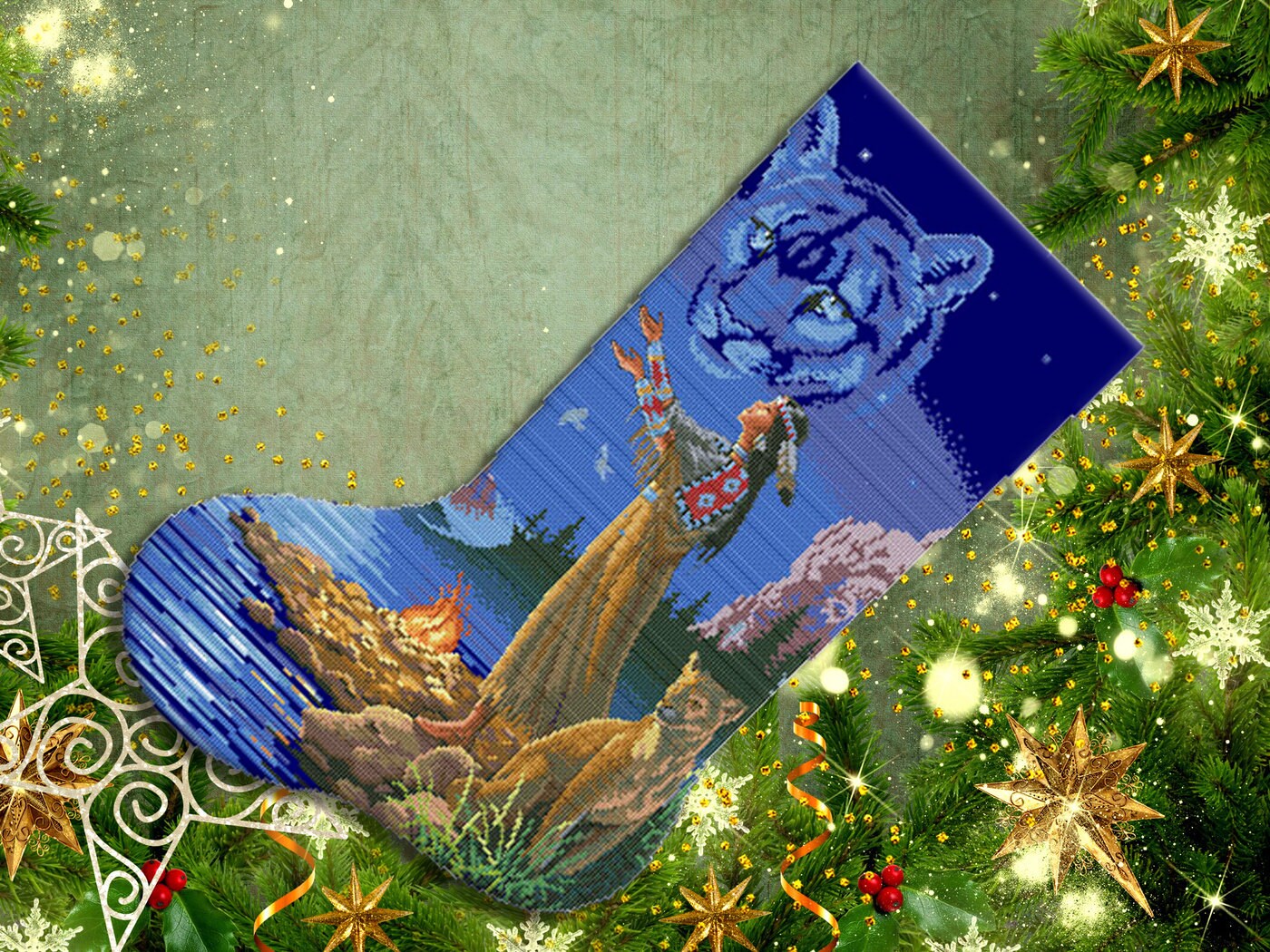 Hidden Spirits Christmas Stocking Counted Cross Stitch Pattern | Etsy