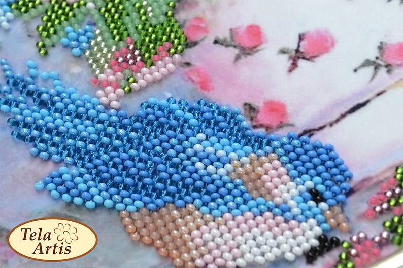 Bead Embroidery Kit Bird on a Cup Needlework Kit Beadwork Hand - Etsy