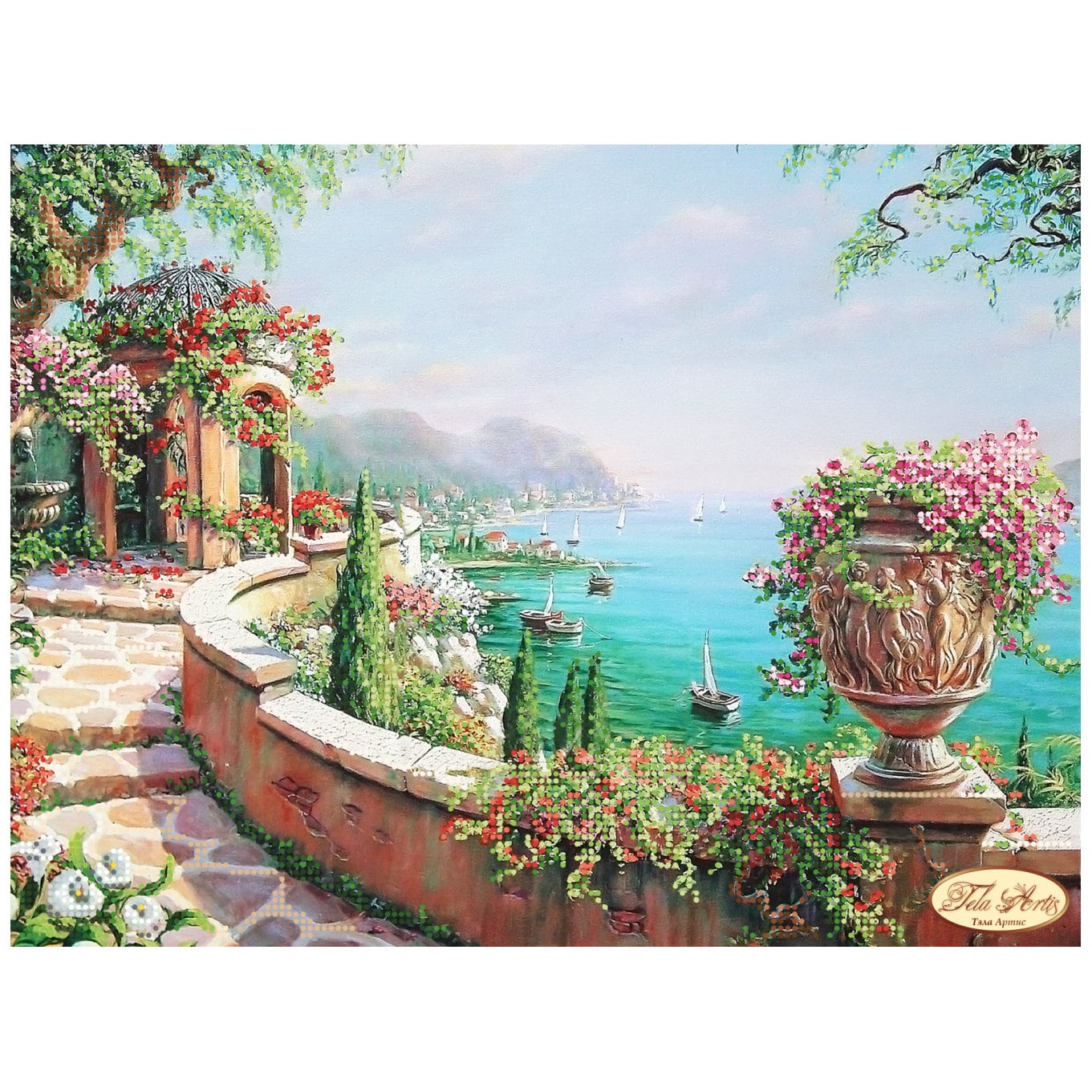 Bead Embroidery Kit Sun Terrace Sea Landscape DIY Needlework Kit ...