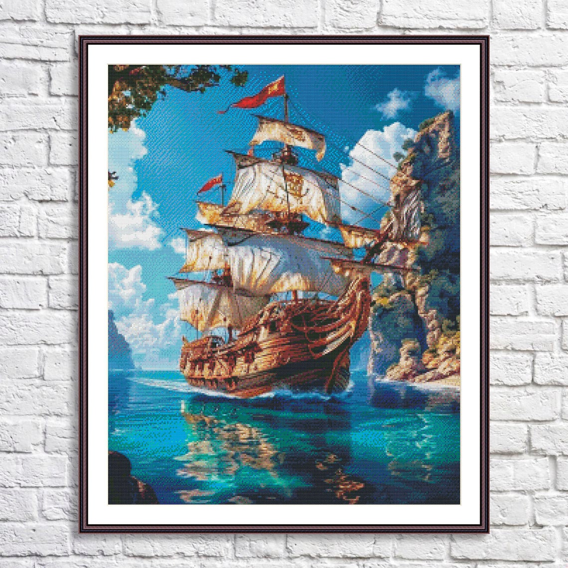 Clipper Ship Cross Stitch Pattern Voyage Digital Pattern PDF Tropical ...