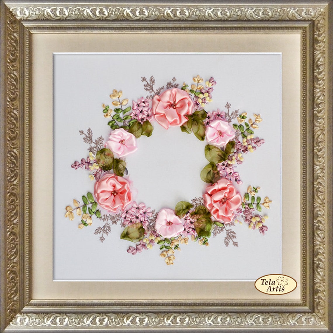 Silk Ribbon Embroidery Kit Floral Embroidery Kit Pink Lilac | Etsy