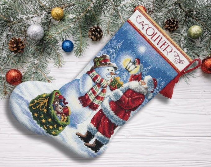 Holiday Glow Christmas Stocking Counted Cross Stitch Pattern - Etsy