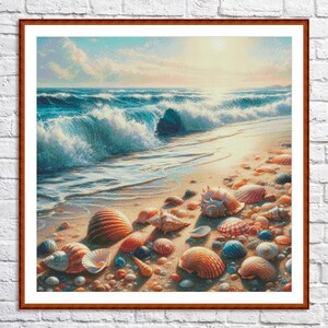 Seashore Counted Cross Stitch Pattern Digital Pattern Modern Decor Sea ...
