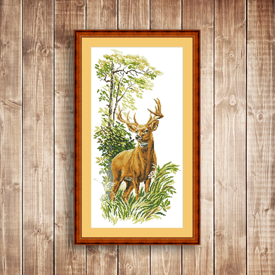 Deer Counted Cross Stitch Pattern Summer Forest Modern Embroidery Hand ...