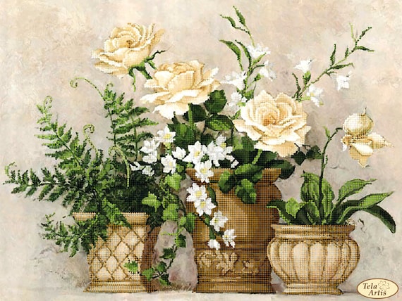 Bead Embroidery Kit Flower Still Life Needlework Kit Flowers - Etsy