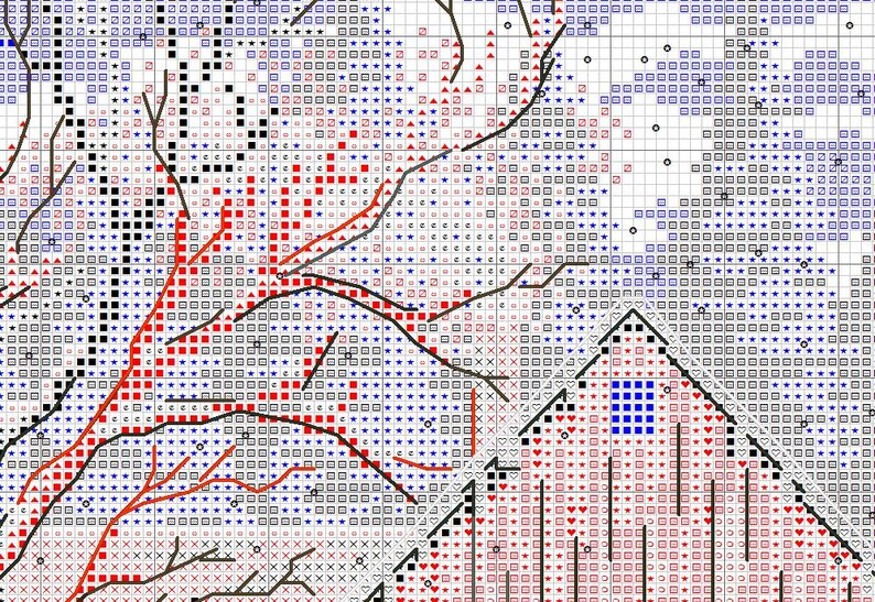 Snowy Sunday Counted Cross Stitch Pattern Winter Landscape - Etsy