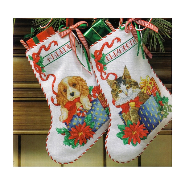 Kitten Cross Stitch Christmas Stocking Pattern - Etsy