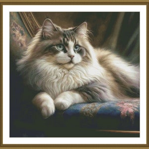Cat Portrait Counted Cross Stitch Pattern Cats Love Modern Decor ...