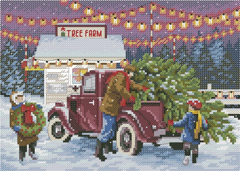 Holiday Tree Farm Counted Cross Stitch Pattern Christmas | Etsy