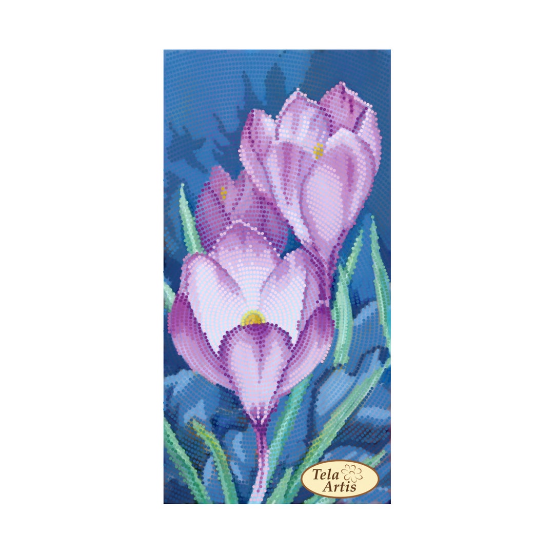 Bead Embroidery Kit Purple Crocuses Needlework Kit Beadwork Hand ...