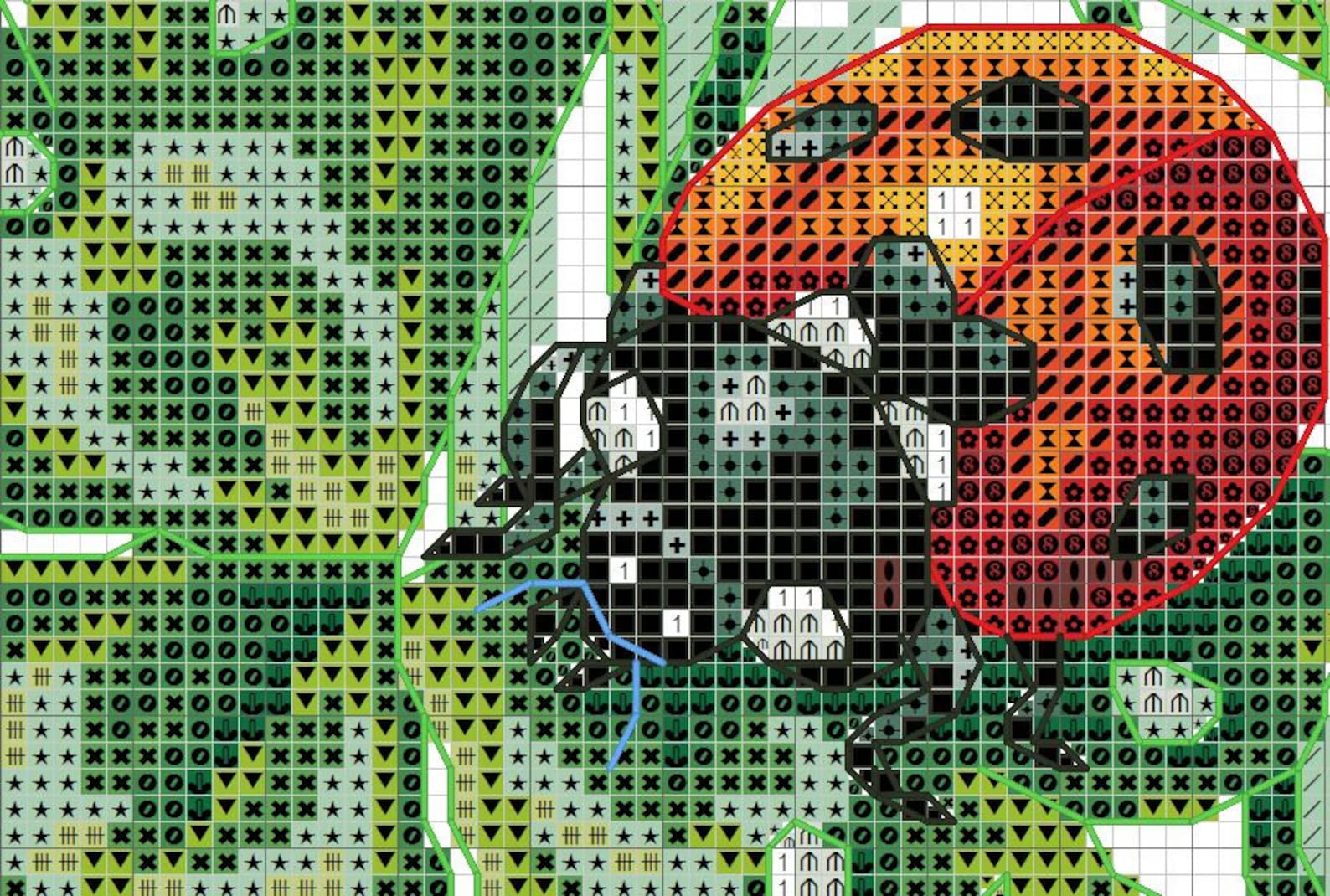 Ladybug Cross Stitch Pattern Digital Pattern Modern Decor - Etsy