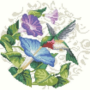 Hummingbird Beauty Cross Stitch Pattern Digital Pattern Modern Decor ...