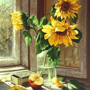 Bead Embroidery Kit Summer Still Life Sunflowers Needlework Kit ...