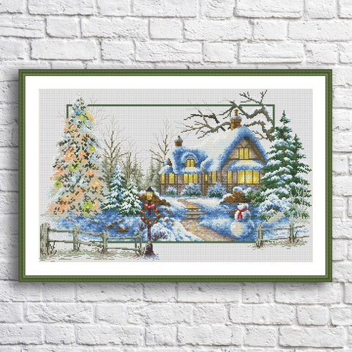 Winter on Main Street Counted Cross Stitch Pattern Christmas - Etsy