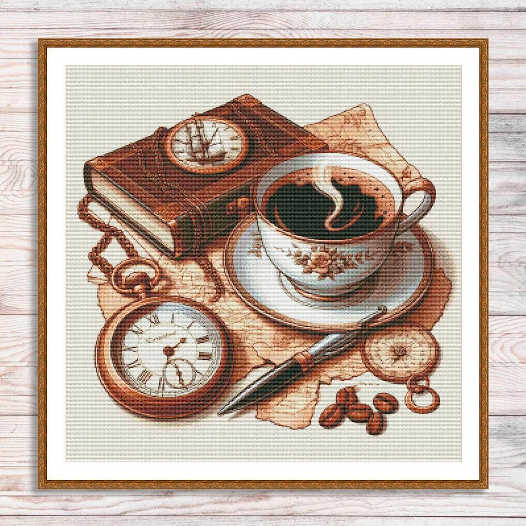 Cup of Coffee Cross Stitch Pattern Digital Pattern Kitchen Still Life ...