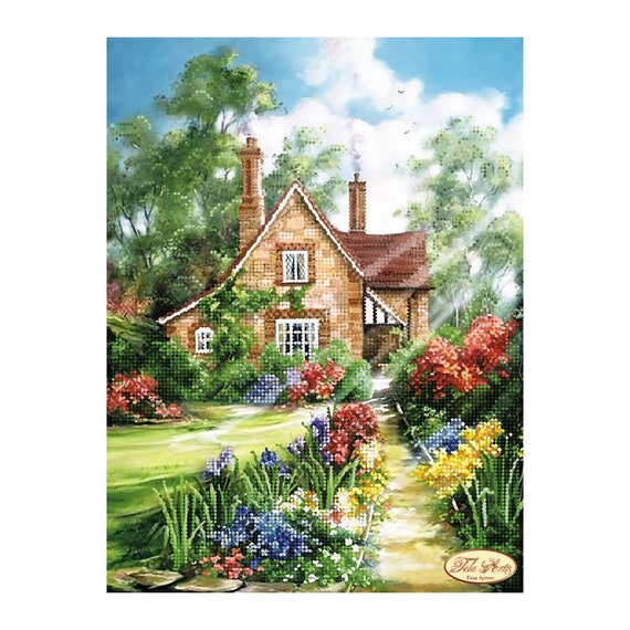 Bead Embroidery Kit House in Village Needlework Kit Landscape | Etsy