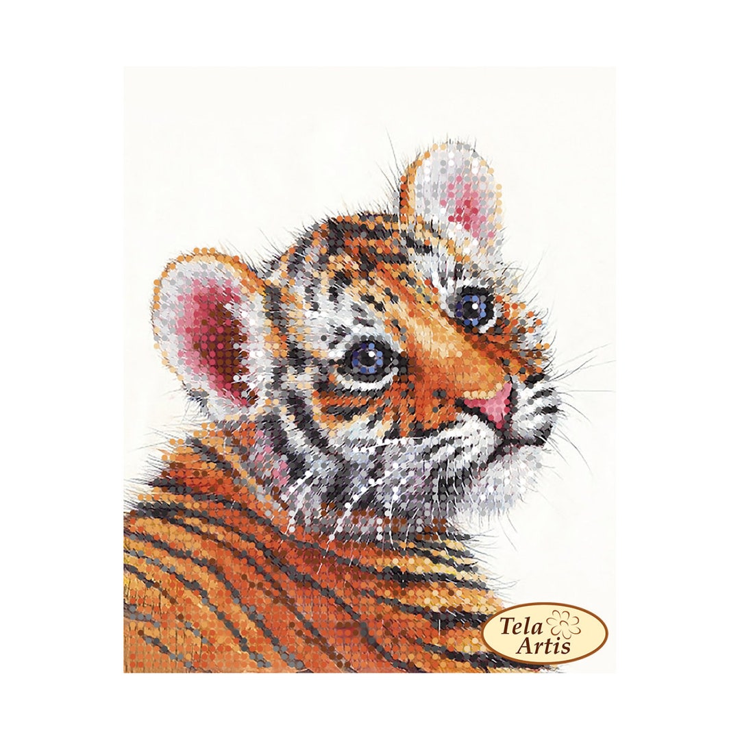 Cute Tiger Bead Embroidery Kit Needlework Kit Animal Beadwork Hand ...