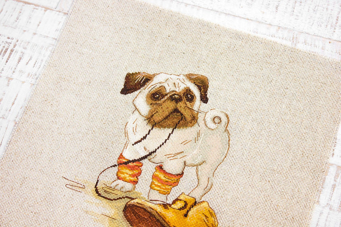 Dog Pug-dog Counted Cross Stitch Kit LucaS Counted Cross | Etsy