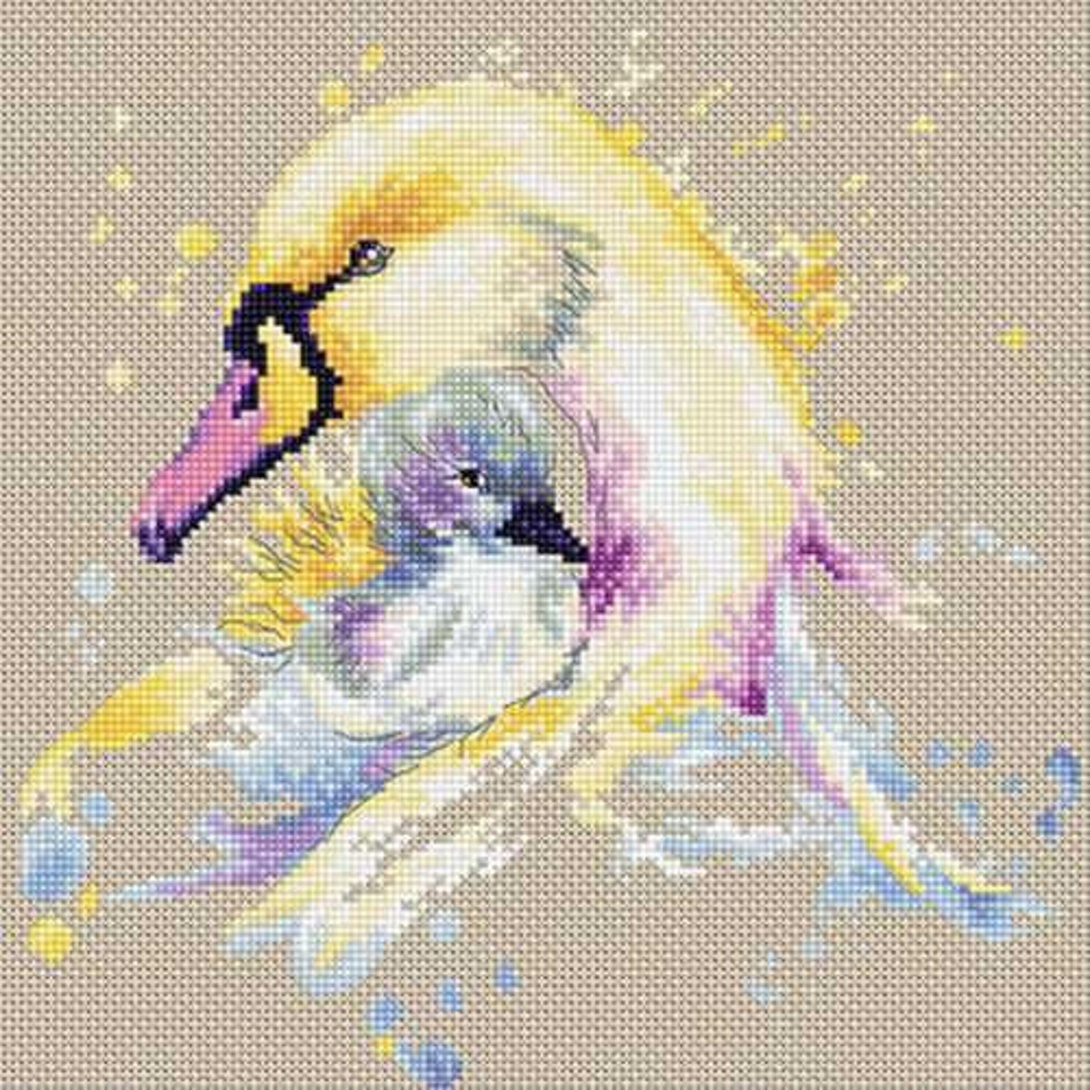 Two Swans Counted Cross Stitch Kit Swans Counted Cross Stitch Luca-s ...