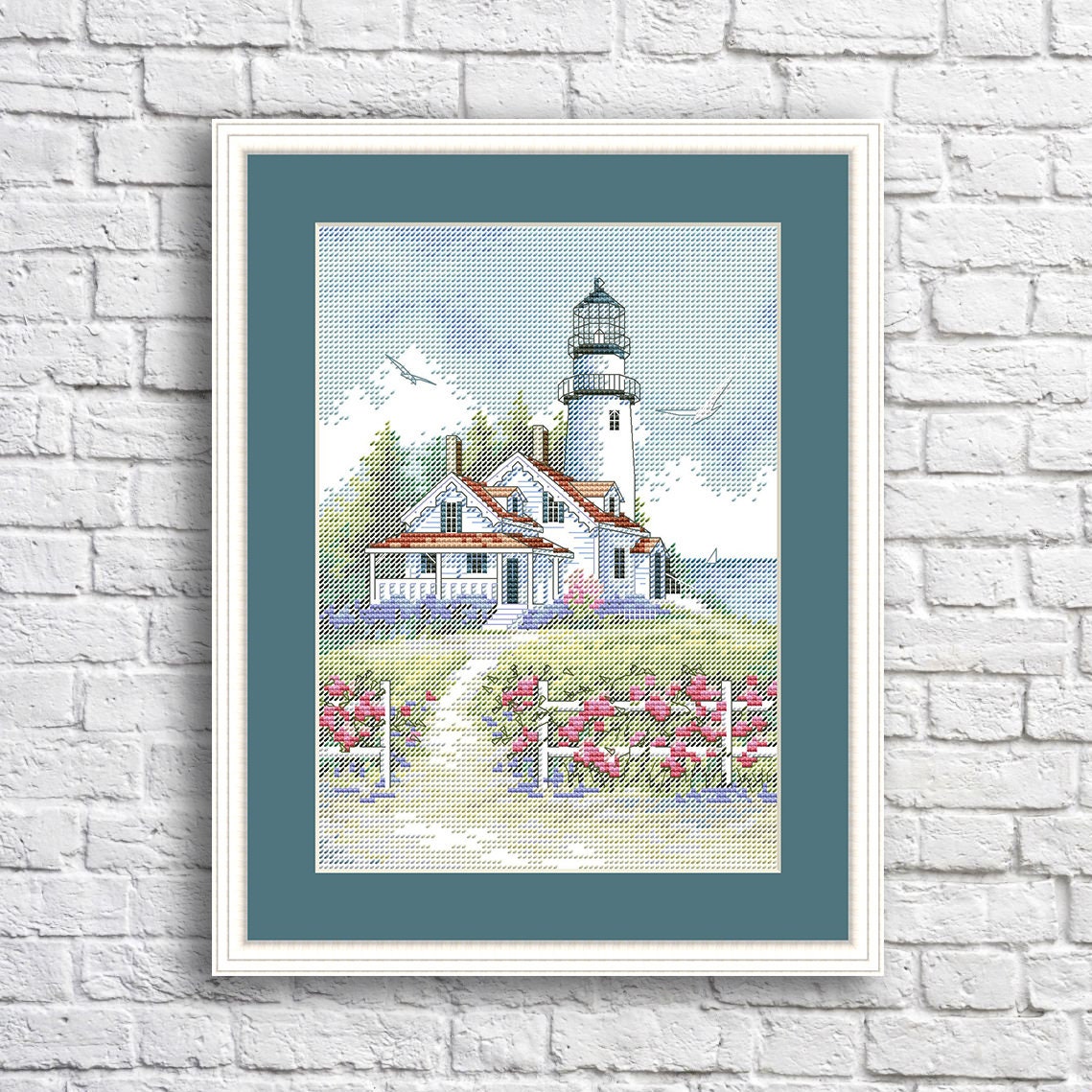 Scenic Lighthouse Counted Cross Stitch Pattern Digital Pattern | Etsy
