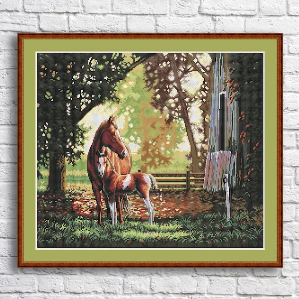 Mare and Foal Cross Stitch - Etsy