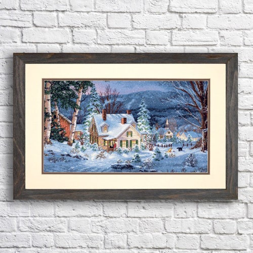 Winter on Main Street Counted Cross Stitch Pattern Christmas - Etsy